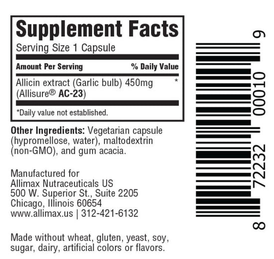 AlliMed Allicin Garlic Extract | 450 mg - 60 & 100 Capsules – West ...